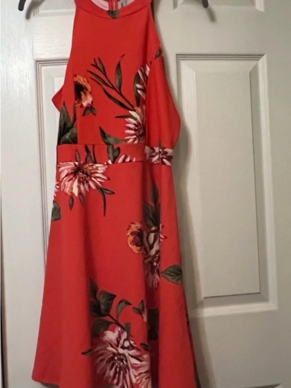 Almost Famous | Dresses | Almost Famous Coral Floral Halter Midi Dress ...